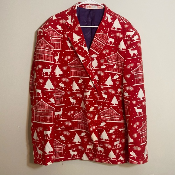 OppoSuits | Suits & Blazers | Opposuits Red And White Christmas Blazer ...